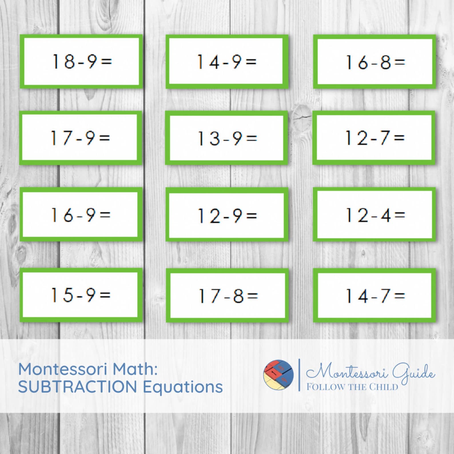Montessori Math Equations work Charts - Etsy