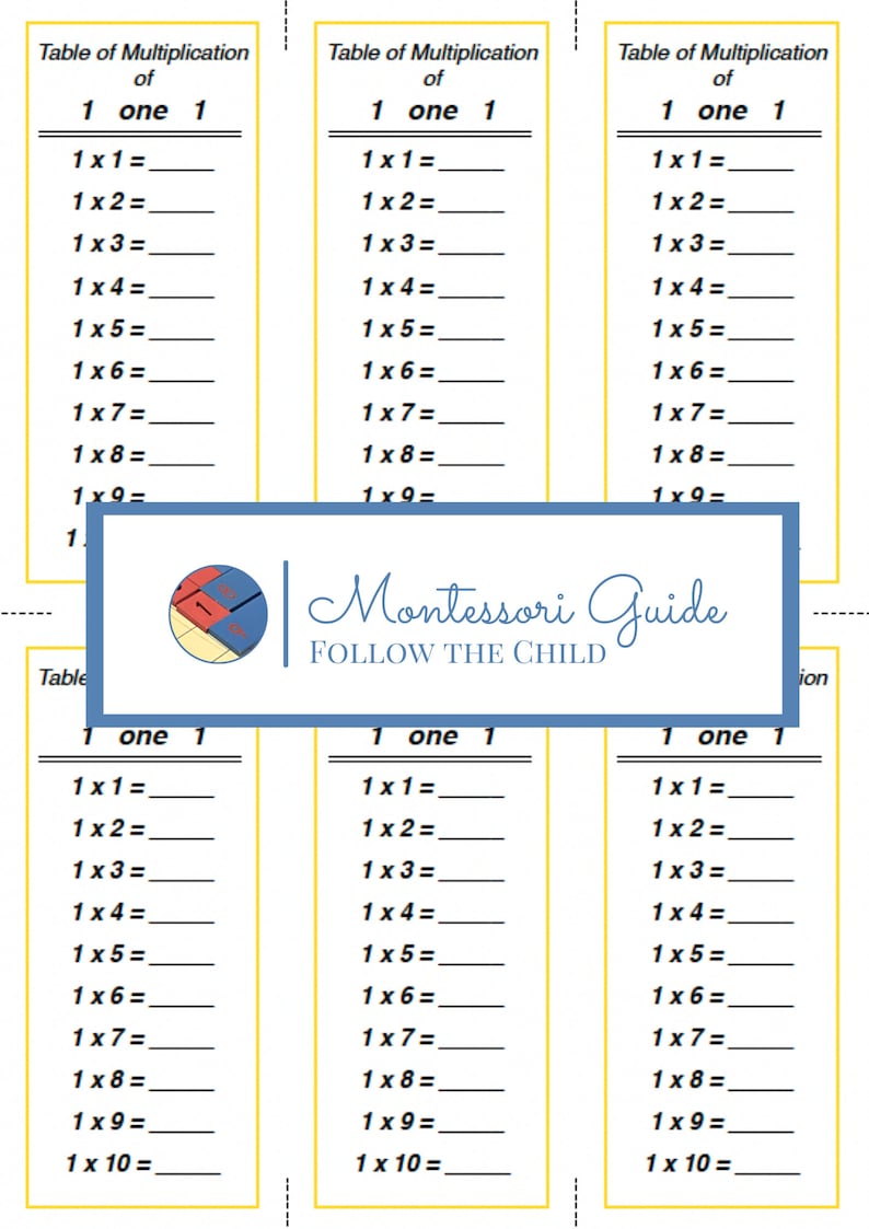 Montessori Multiplication Practice - Etsy