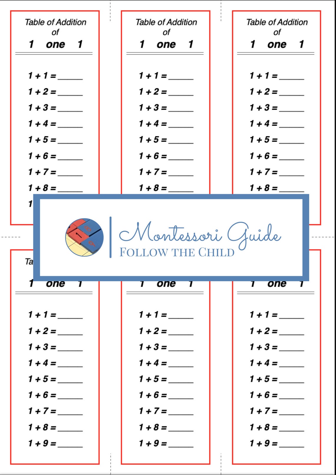 Montessori Addition Practice - Etsy