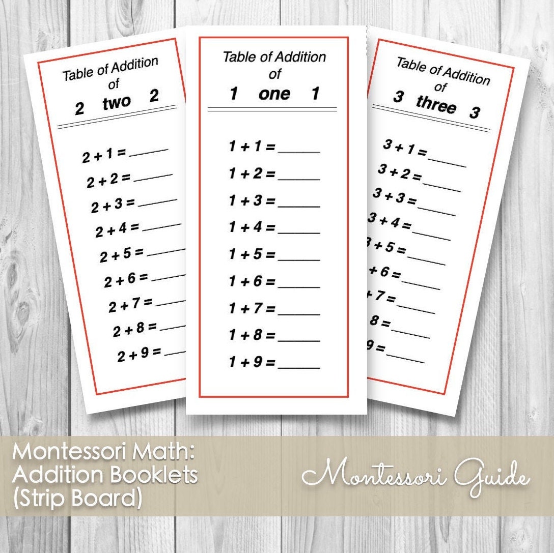 Montessori Addition Practice | Etsy