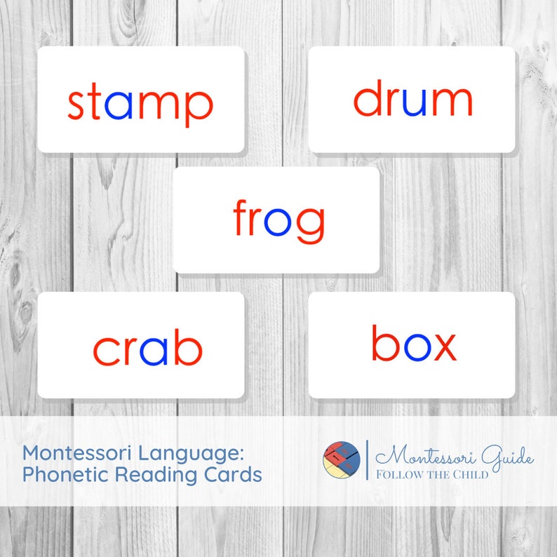 Phonetic Montessori Reading Cards - Etsy