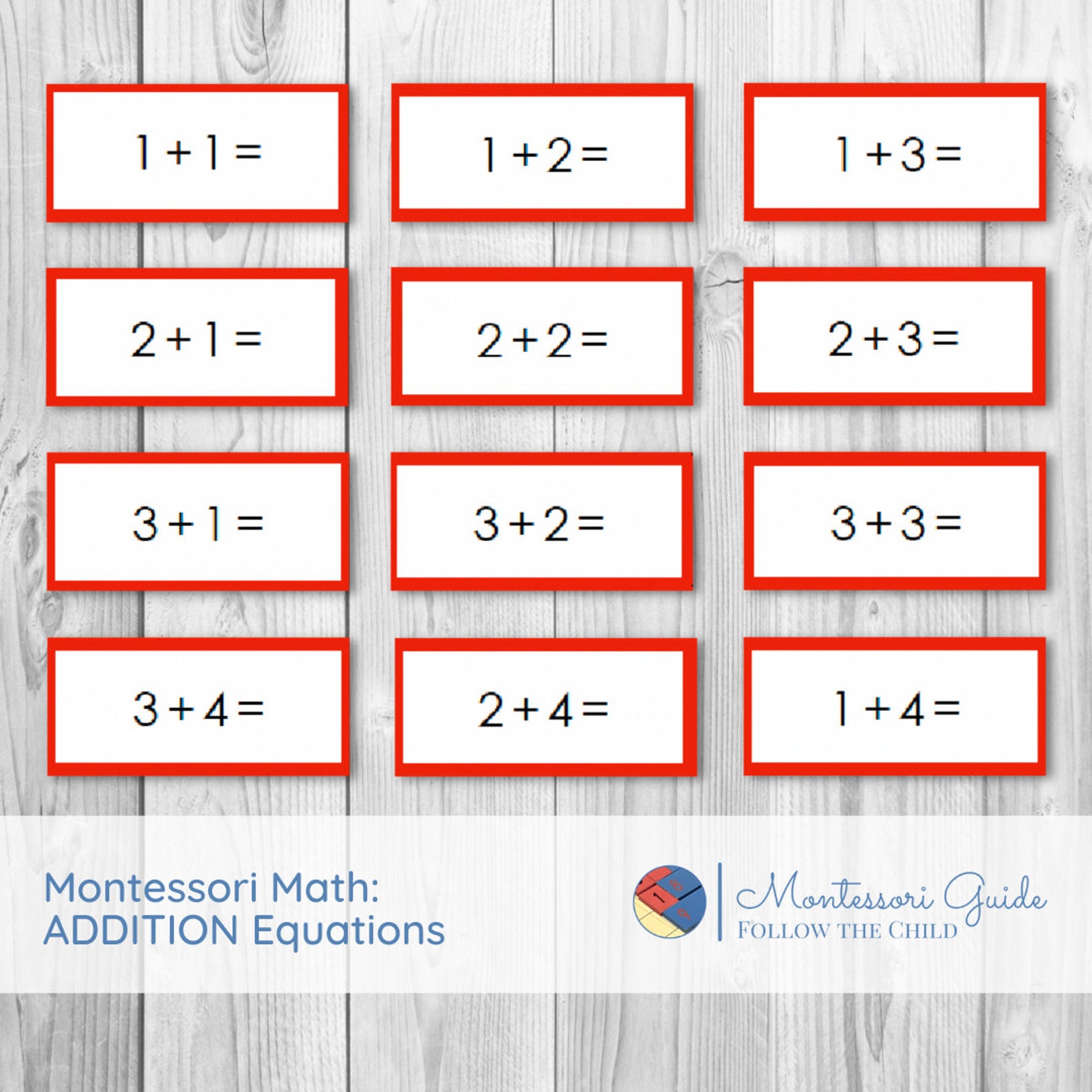 Montessori Math Equations work Charts - Etsy