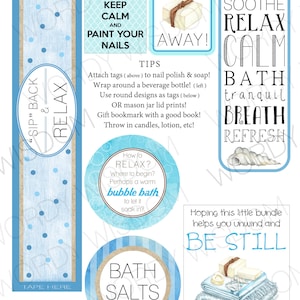 Printable Care Kit - RELAX - Ministering - Instant Download - Spa ...