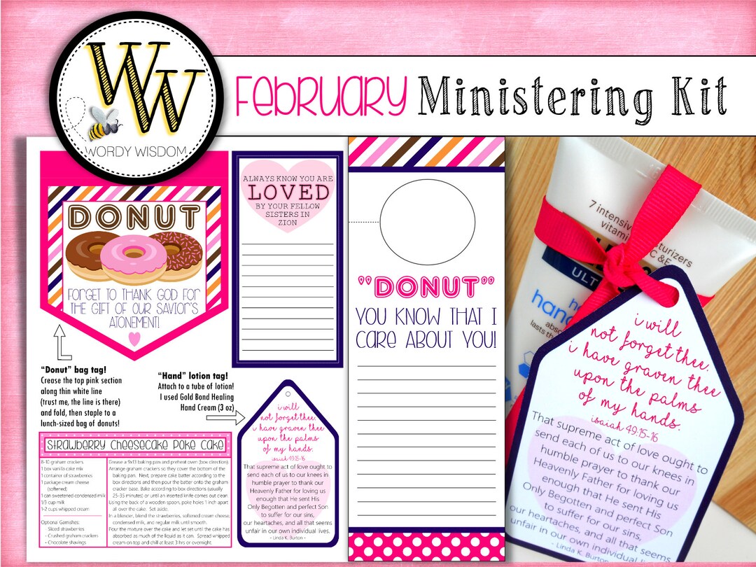 February Ministering Kit, Relief Society, Instant Download - Etsy