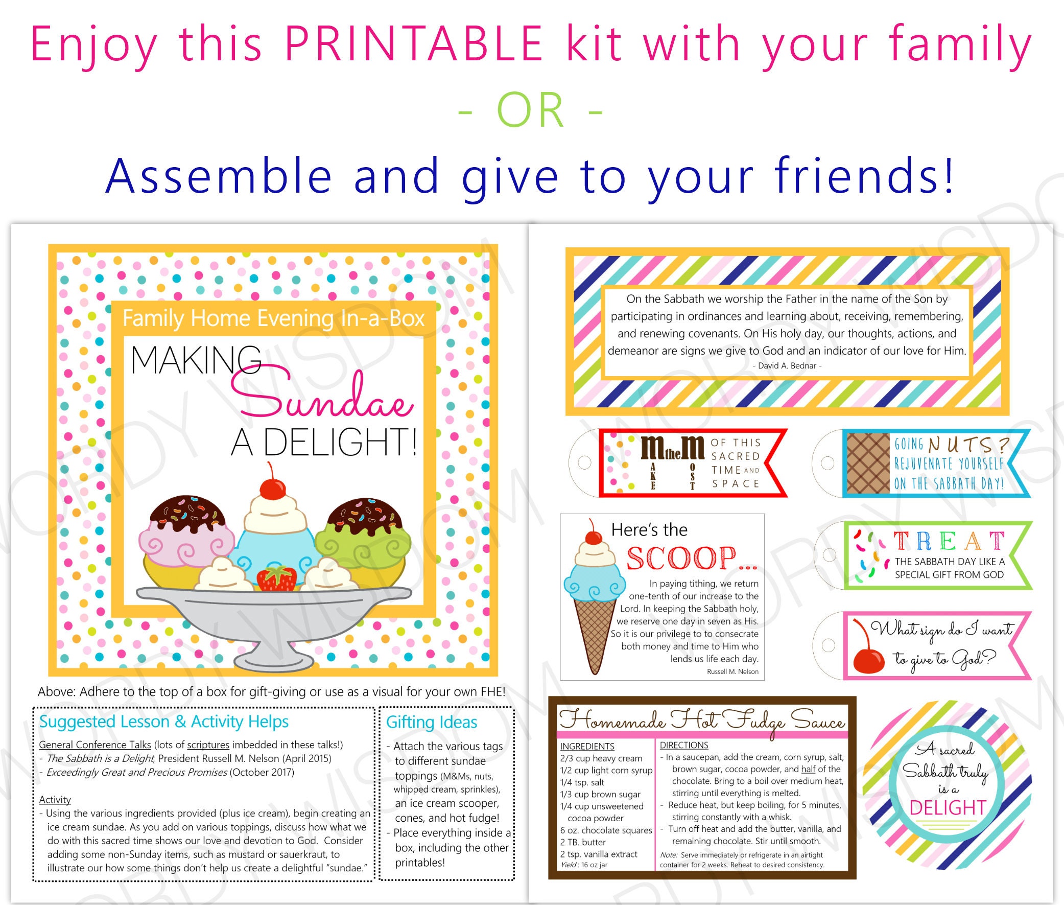 Printable Family Home Evening Kit - Sabbath is a Delight - Sundae ...