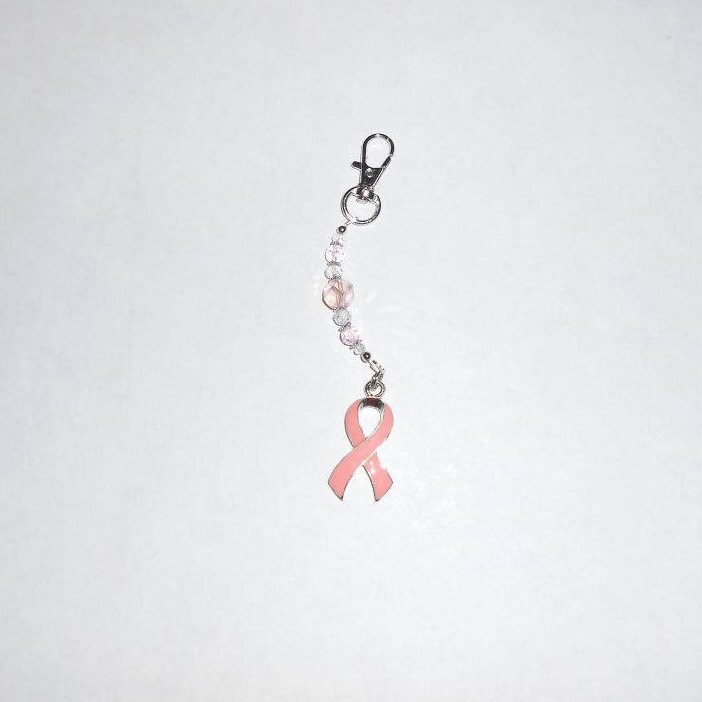 Pink Awareness Ribbon Scissor Fob // Breast Cancer Key Chain - Etsy