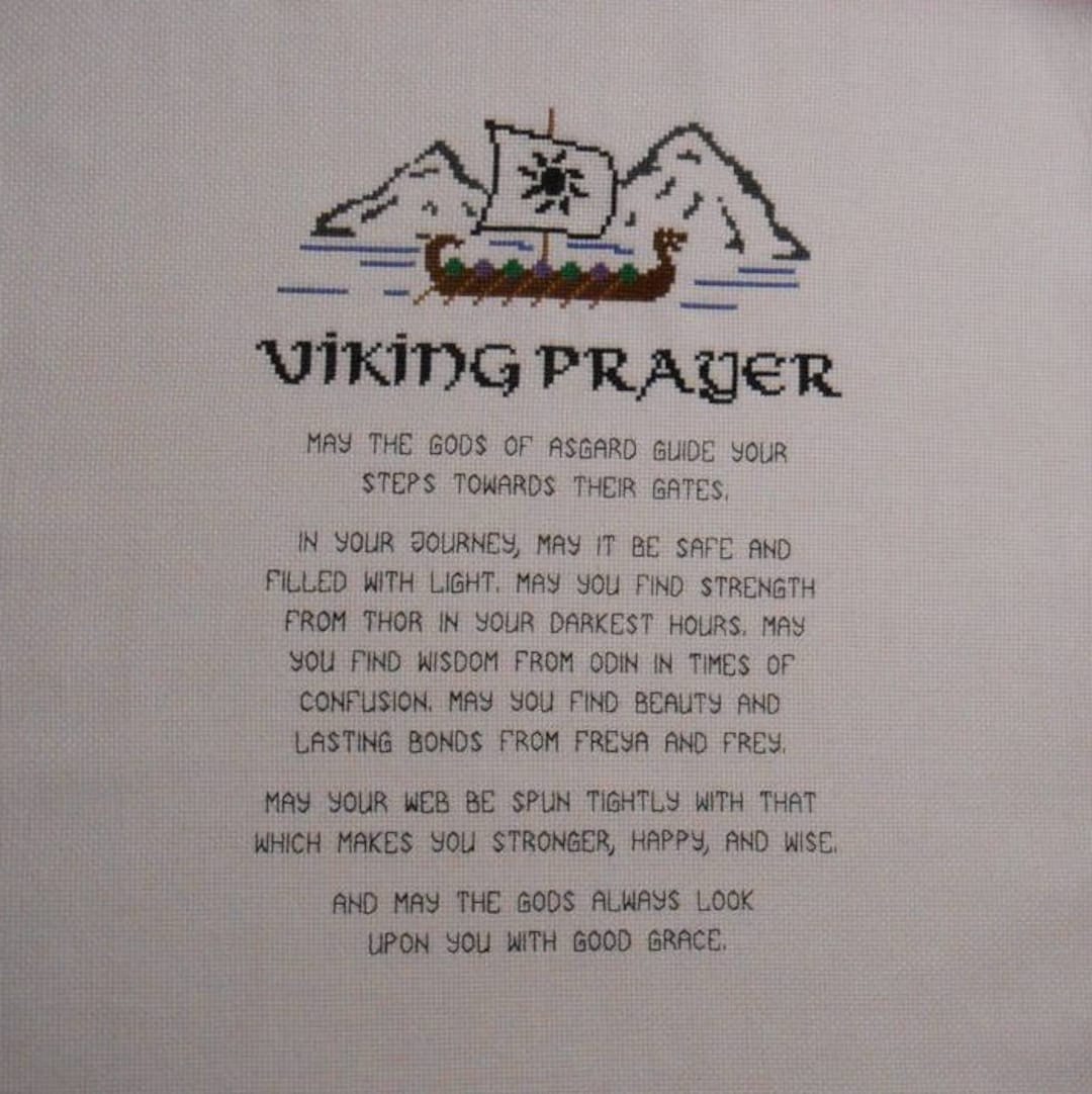 Viking Prayer Cross Stitch Pattern // Nordic Poem Digital Pattern ...