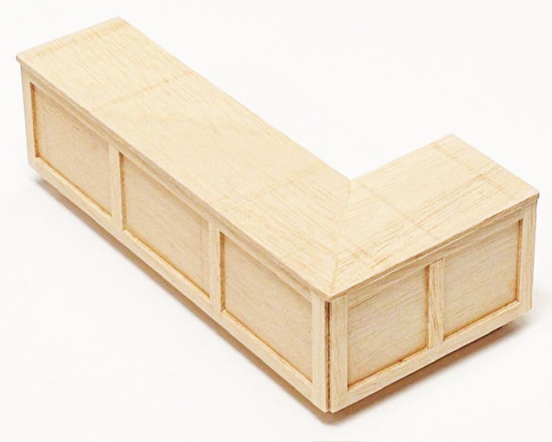 Dolls House Large Angled Counter Natural Finish Bar Accessories ...