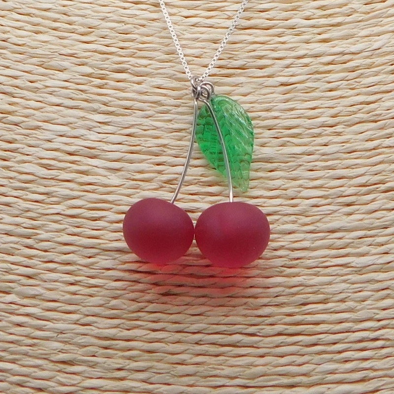 Cherry Pendant - Etsy
