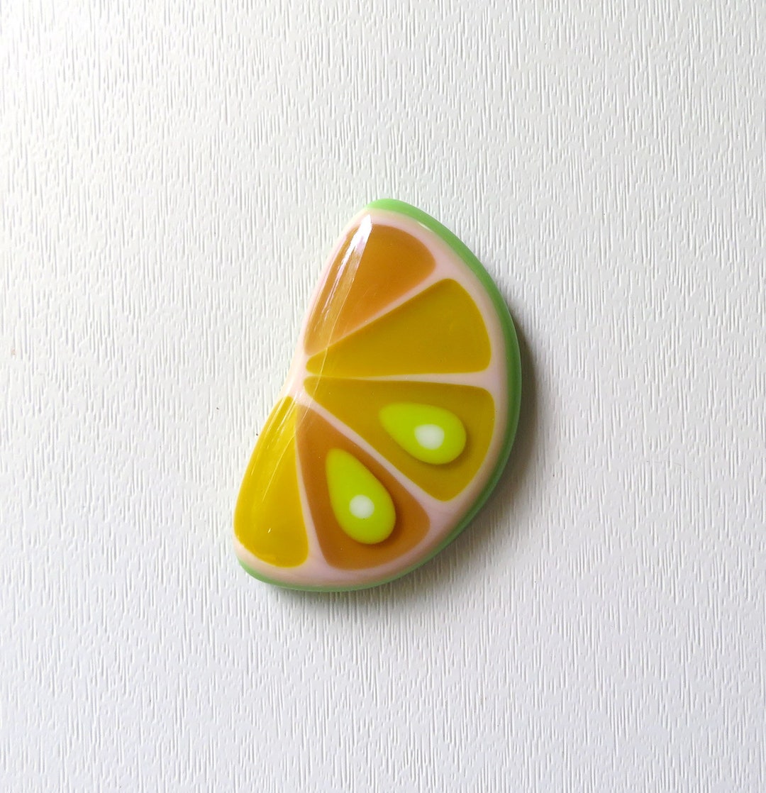 Citrus Slice, Fused Glass Fridge Magnet - Etsy