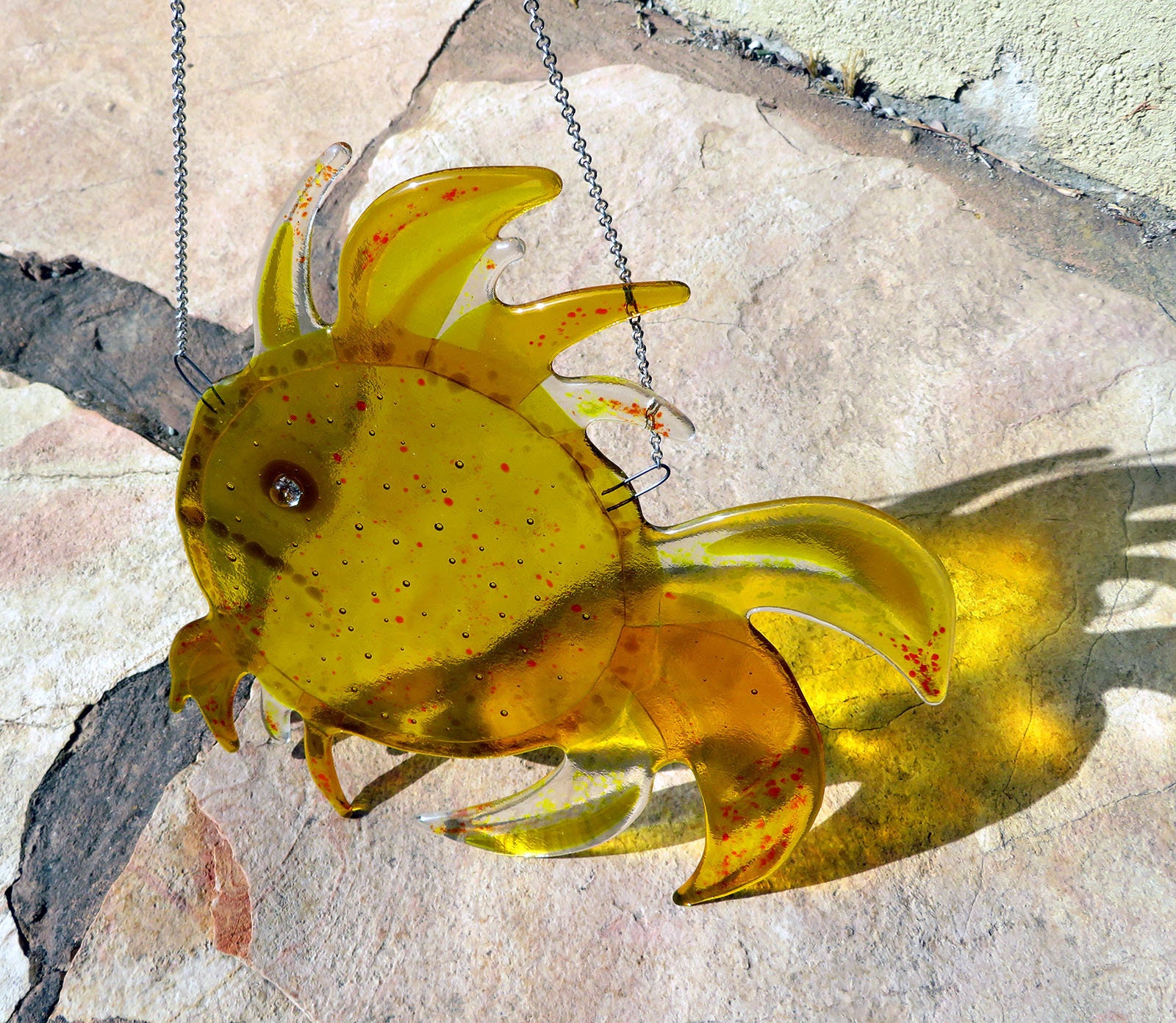 Fused Glass Goldfish Suncatcher - Etsy