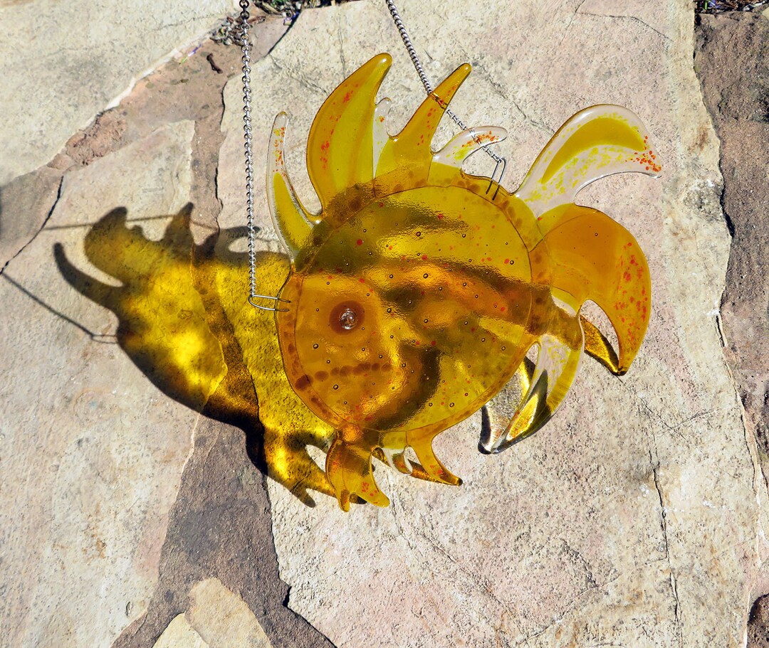 Fused Glass Goldfish Suncatcher - Etsy