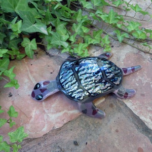 Fused Glass Pink Lilac Sparkling Sea Turtle - Etsy