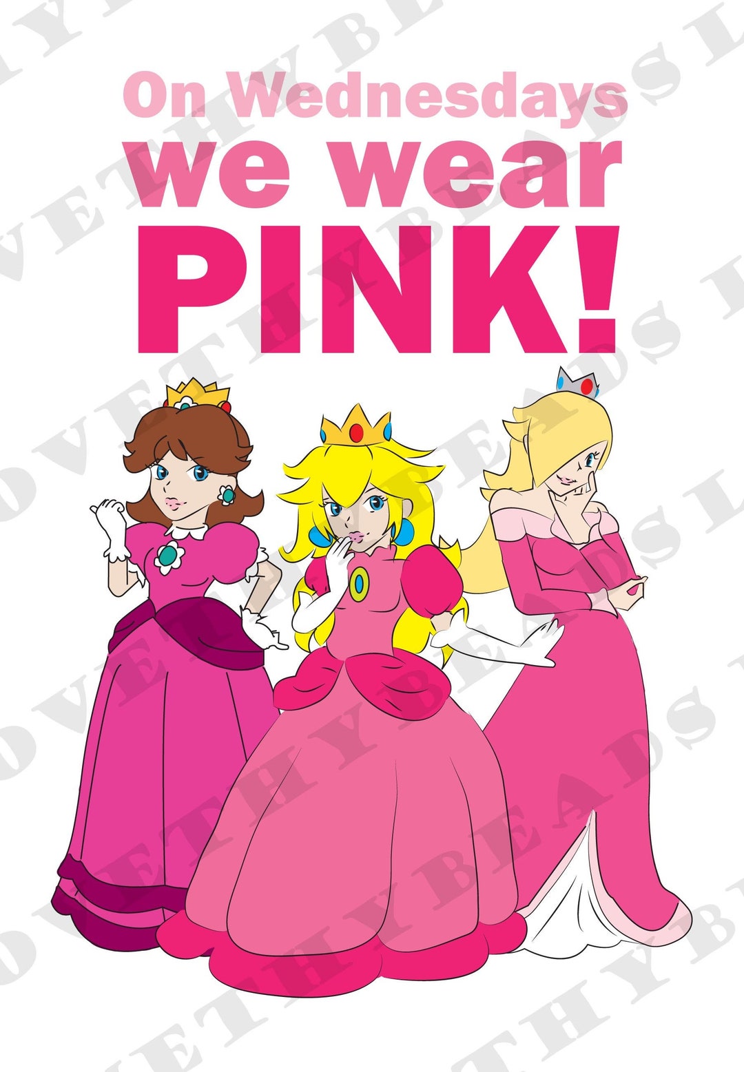 Nintendo Princesses Wear Pink - Etsy