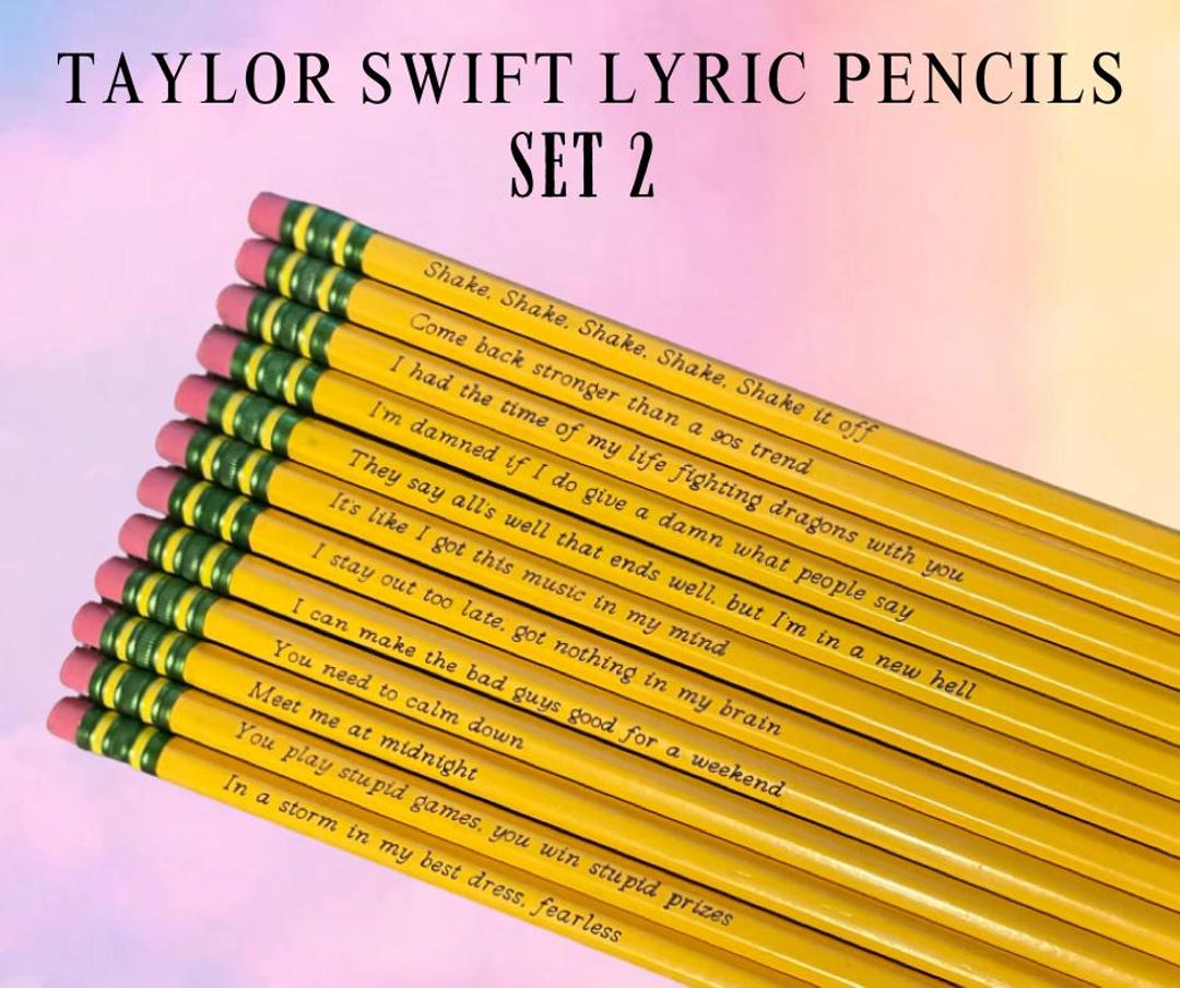 Taylor Swift Lyrics Engraved Pencils SET 2 - Etsy