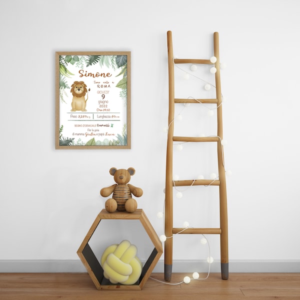 Lion Cub Birth Poster - Etsy