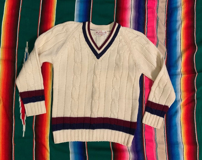 Vintage 60s Wool Mod Cable Knit Tennis V-neck Sweater - Etsy