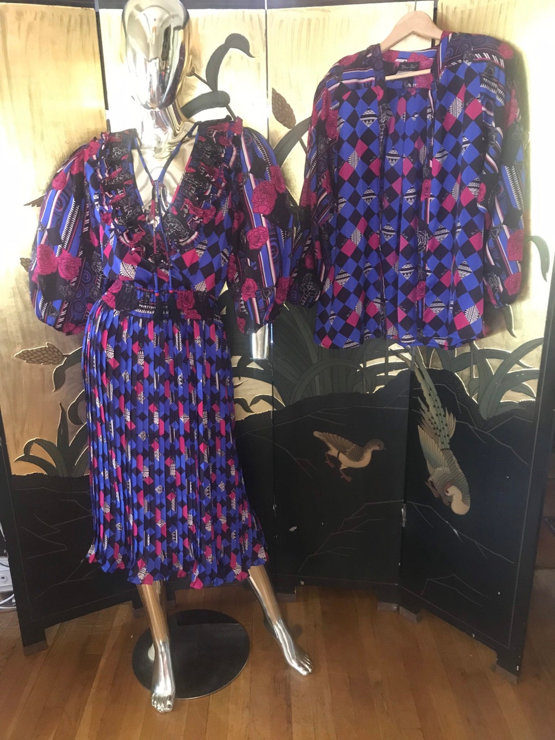 Vintage Diane Freis Dress and Jacket Set - Etsy