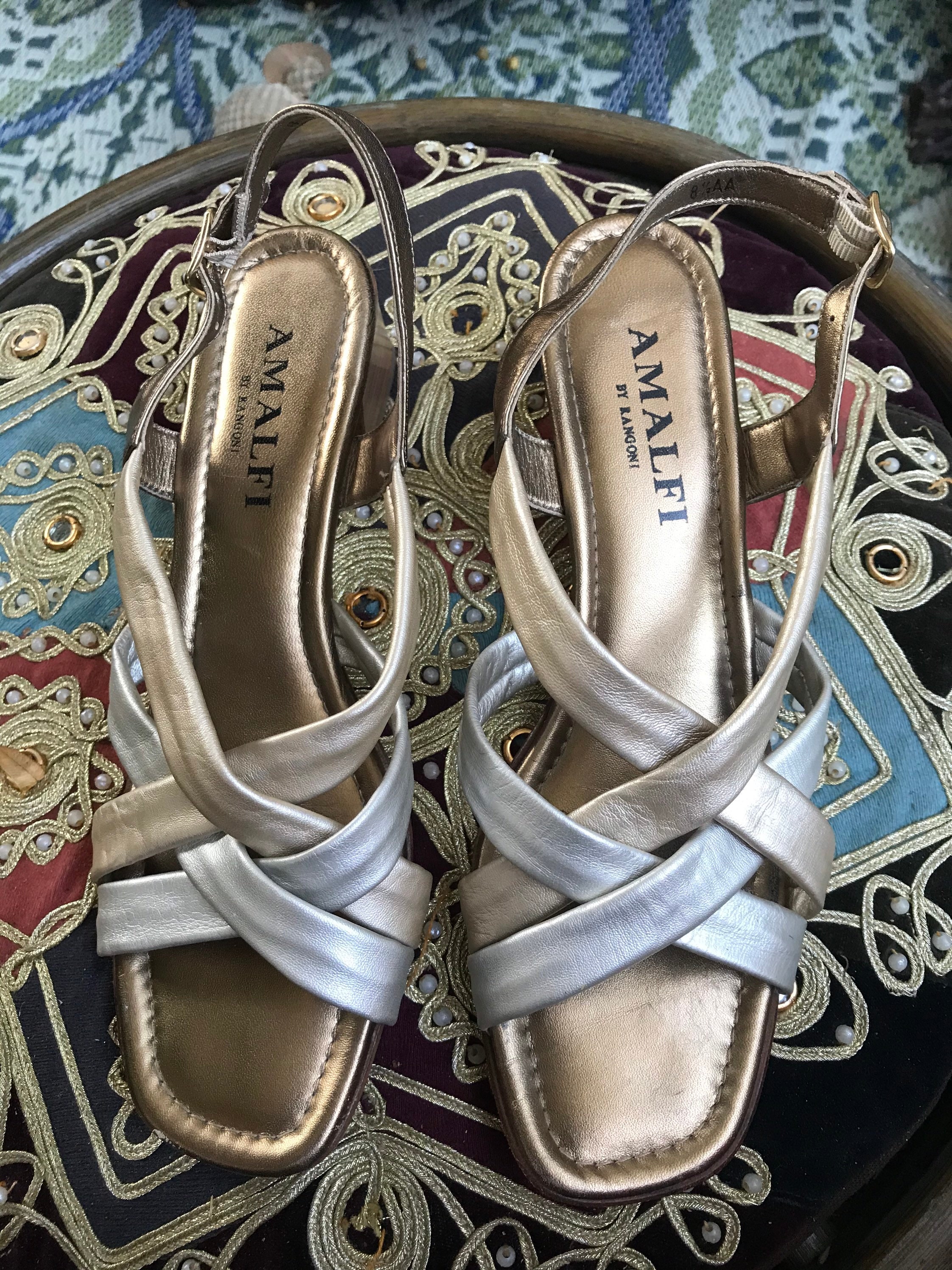 Vintage 60s Amalfi Metallic Sandals From Italy - Etsy