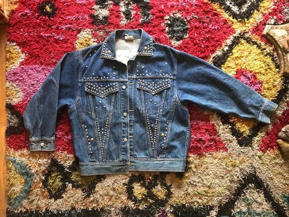 Vintage FREEGO Embellished 80s Denim Jacket - Etsy