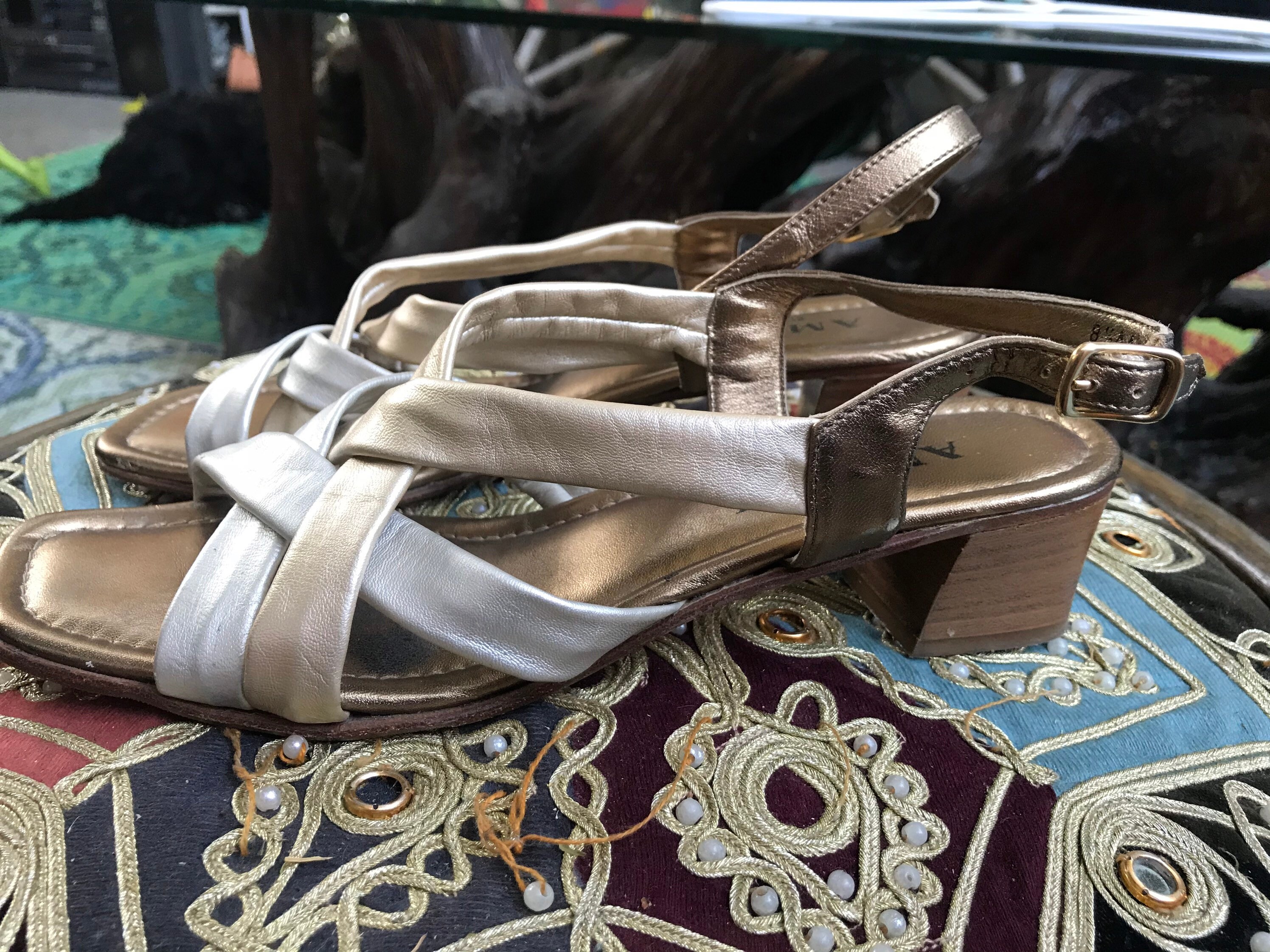 Vintage 60s Amalfi Metallic Sandals From Italy - Etsy