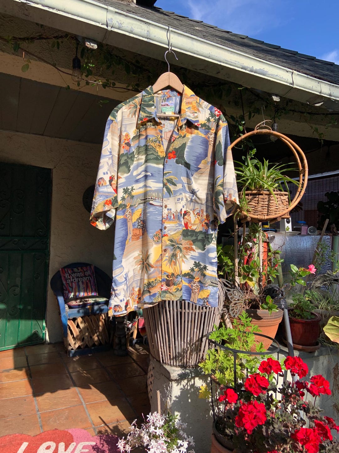 Vintage Hawaiian Shirt Honolulu Clipper TPA Trans Pacific Airline Aloha ...