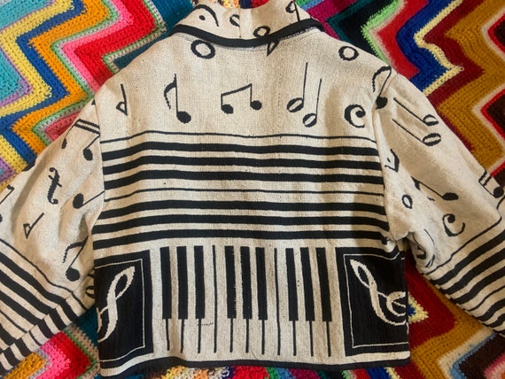 Vintage Tapestry Musical Notes & keys Jacket Novelty … - Gem