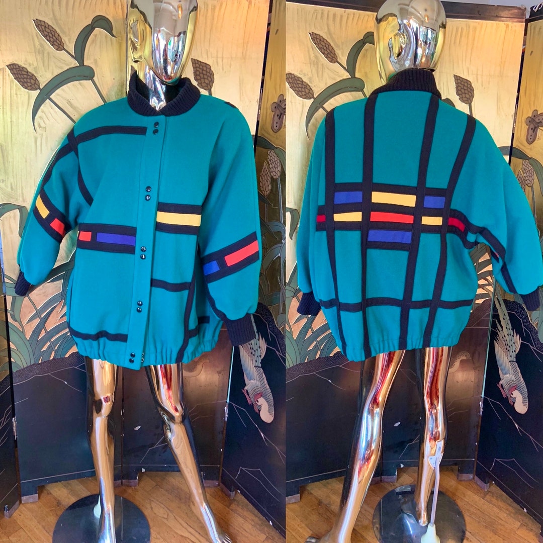 Vintage Mondrian Wool Colorblock Jacket - Etsy
