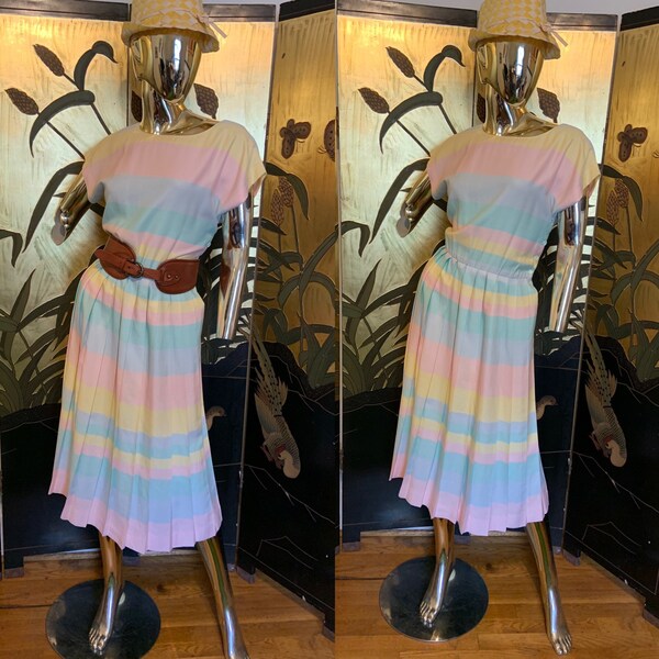 Rainbow Stripe Dress - Etsy
