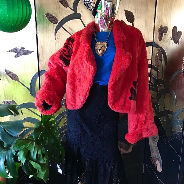 Red Rabbit Fur Coat - Etsy