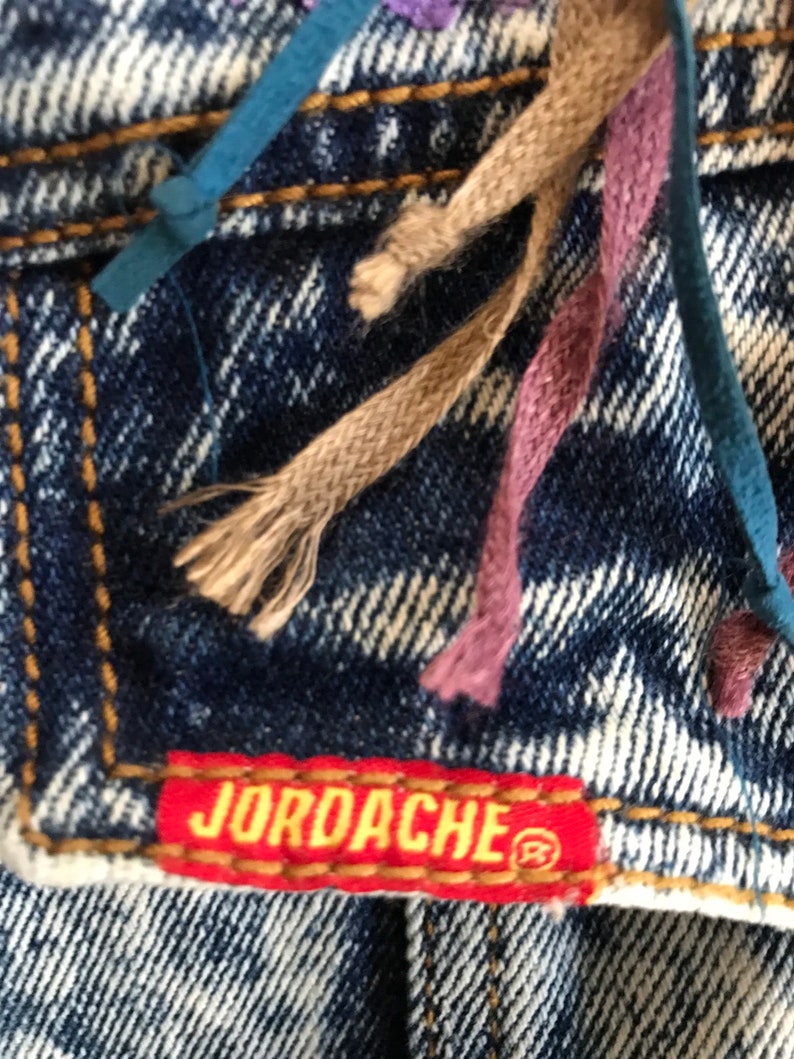Vintage Jordache Denim Jeans Jacket Painted With Fringe - Etsy