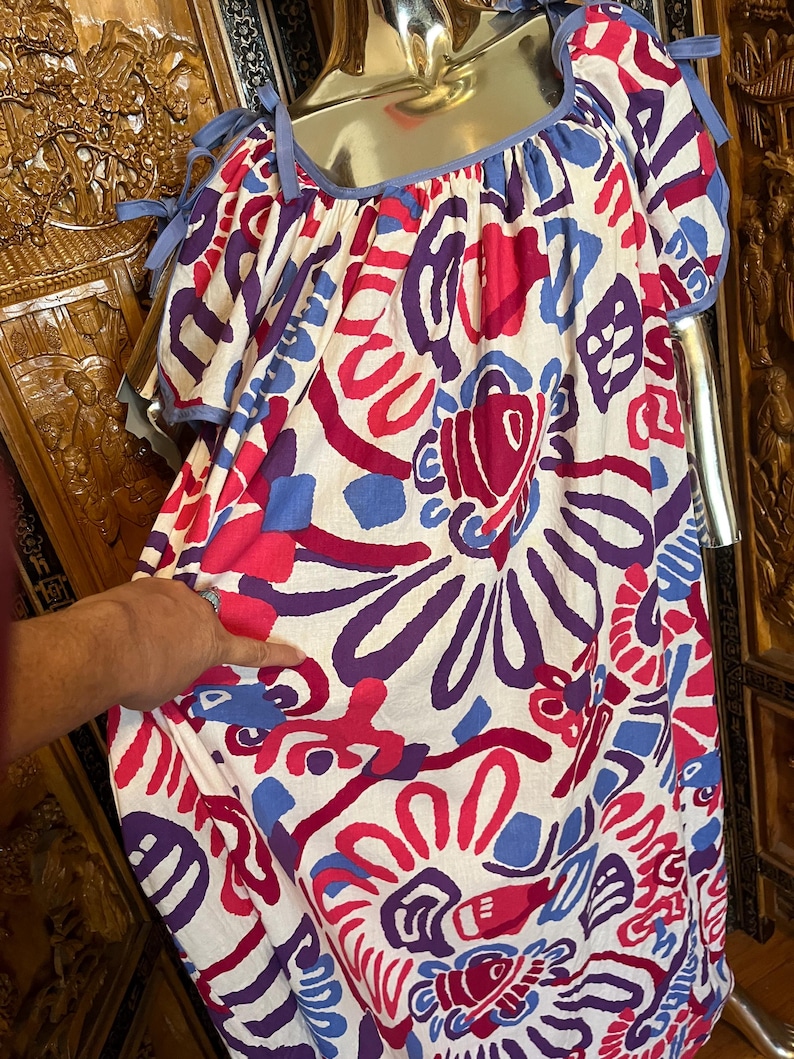 Vintage Hawaiian Caftan Muumuu Cotton Dress by Tony Krupa - Etsy