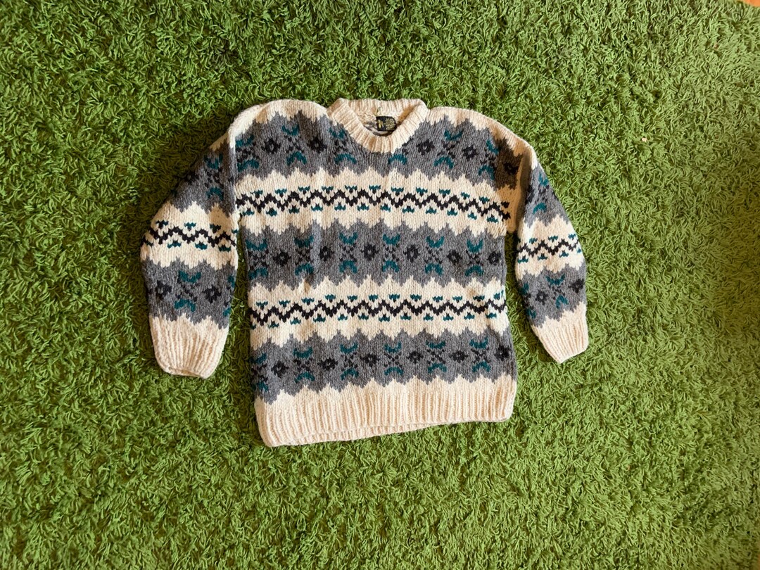 Vintage Handknit Sweater Inca Knit Wool - Etsy