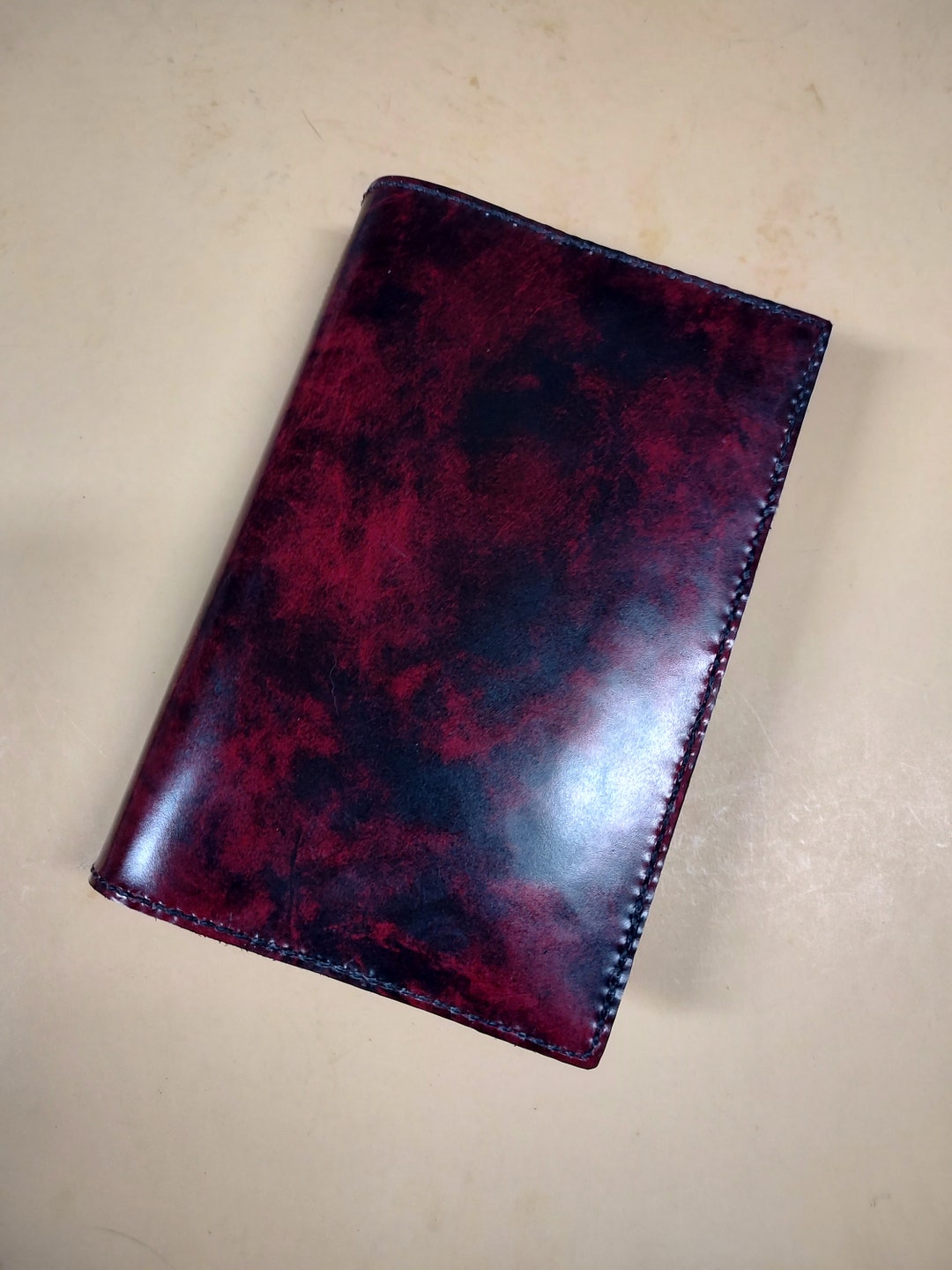 Mottled Red Finished Leather Book Cover for Hard Back AA Big Book - Etsy