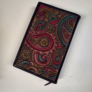 Hard Back Leather Paisley Book Cover - Etsy
