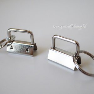 100 Sets 25mm (1 Inch) Silver Webbing End Clip Key Fob Hardware Belt ...