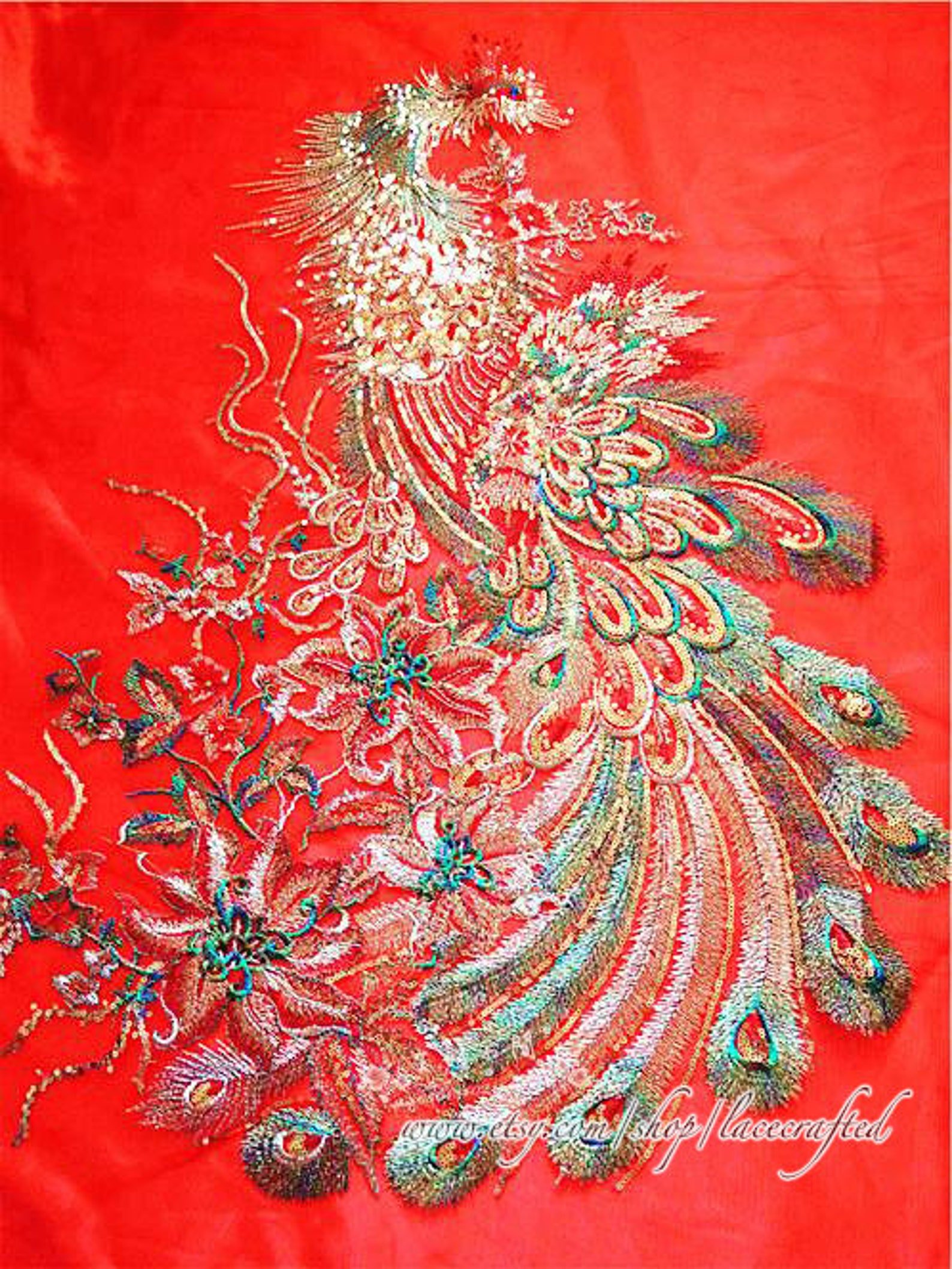 Lace Peacock Phoenix Applique Colorful Sew on Embroidery | Etsy