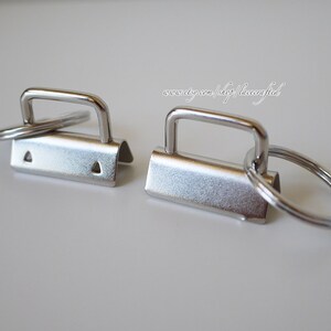 100 Sets 32mm (1.25 Inch) Silver Webbing End Clip Key Fob Hardware Belt ...