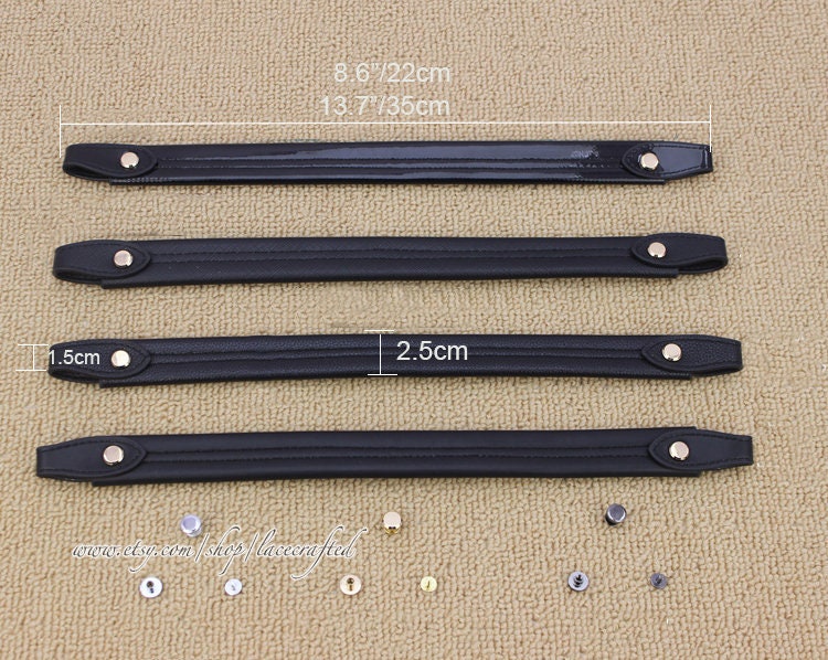 1 Piece Black Removable Leather Purse Replacement Handle PU Leather ...