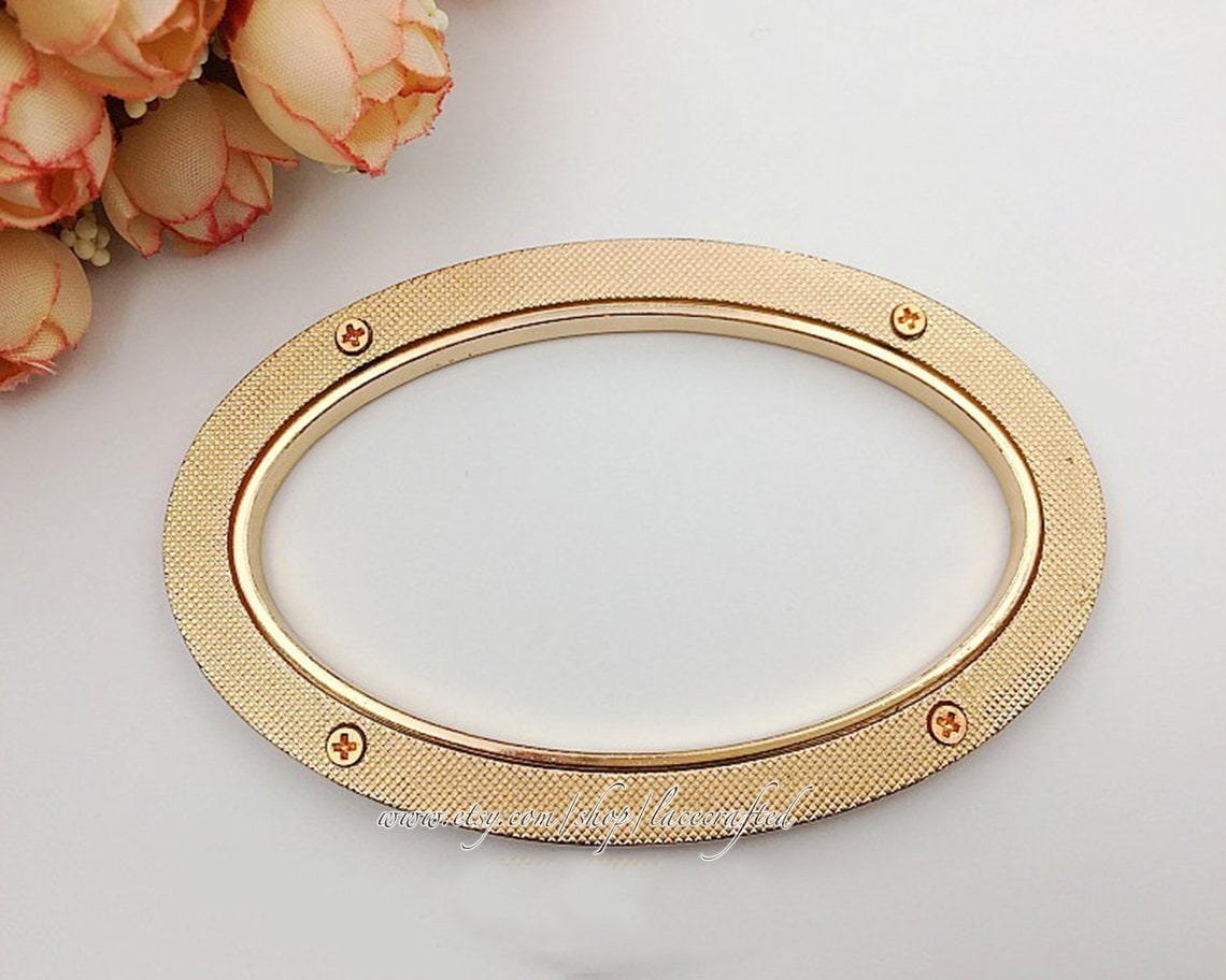 1 Pair Light Golden Metal Handbag Handle Oval Bag Handle Metal | Etsy