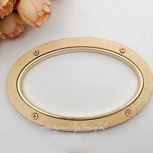 1 Pair Light Golden Metal Handbag Handle Oval Bag Handle Metal Eyelet ...