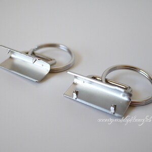 100 Sets 32mm (1.25 Inch) Silver Webbing End Clip Key Fob Hardware Belt ...