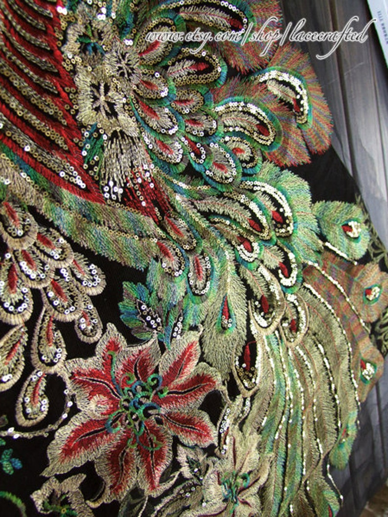 Lace Peacock Phoenix Applique Colorful Sew on Embroidery | Etsy