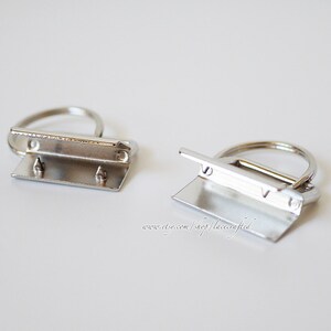 100 Sets 25mm (1 Inch) Silver Webbing End Clip Key Fob Hardware Belt ...