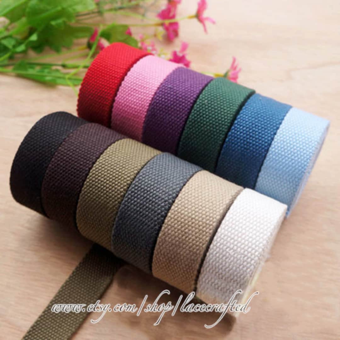 5 Meter 25mm Width 1.7mm Thickness Cotton Webbing Canvas Webbing ...