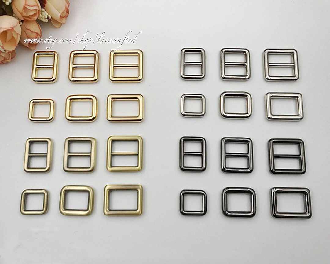 10 Pcs 12mm 16mm 19mm Adjuster Rectangle Sliders Strap Adjuster Split ...