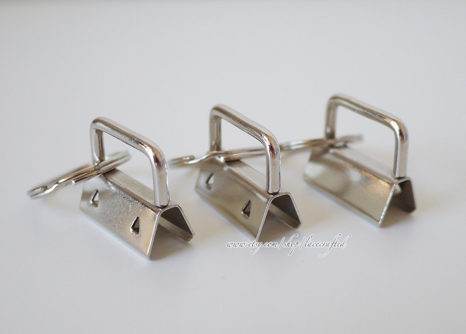 100 Sets 25mm 1 Inch Silver Webbing End Clip Key Fob | Etsy