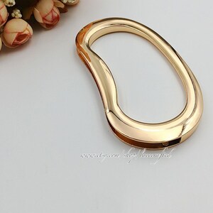 1 Pair Light Golden Metal Handbag Handle Oval Bag Handle Metal Eyelet ...