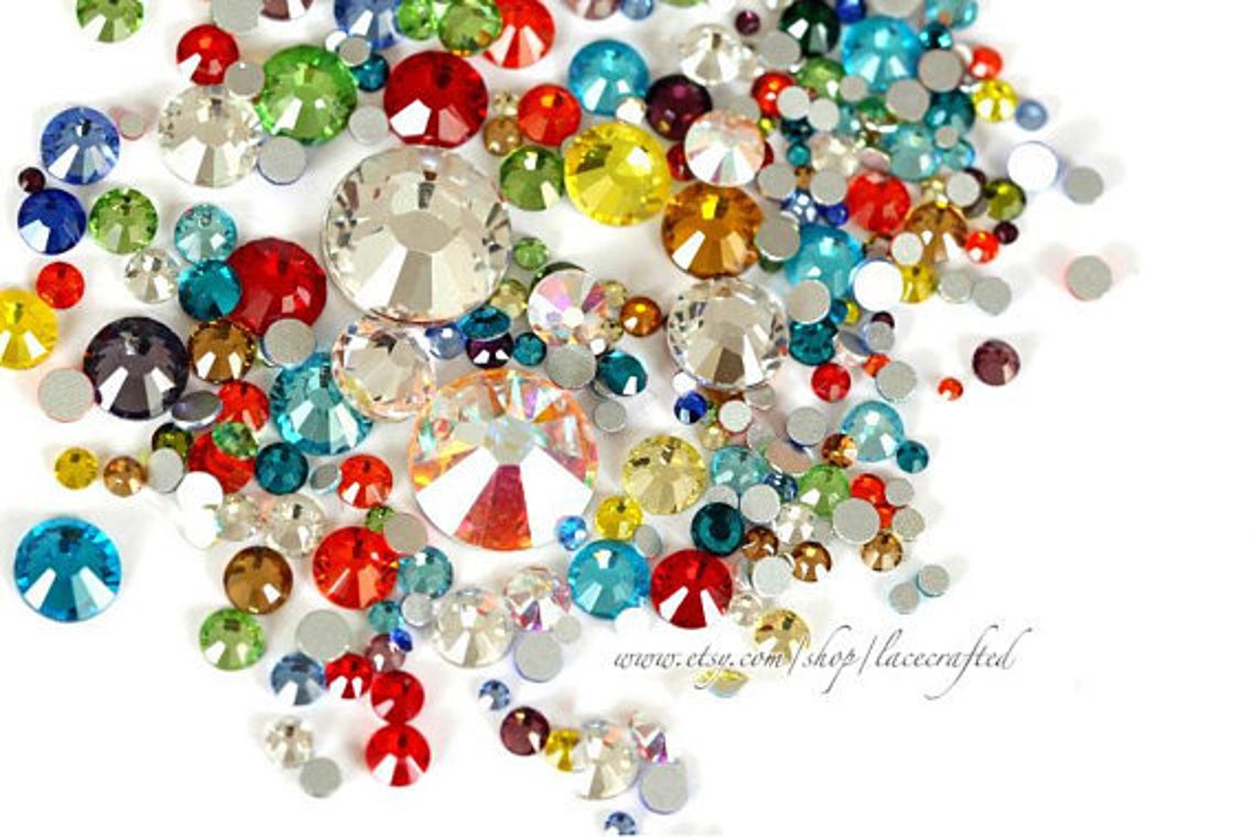 1440pcs Clear Crystal Flat Back Round Crystal Rhinestones Flatback ...