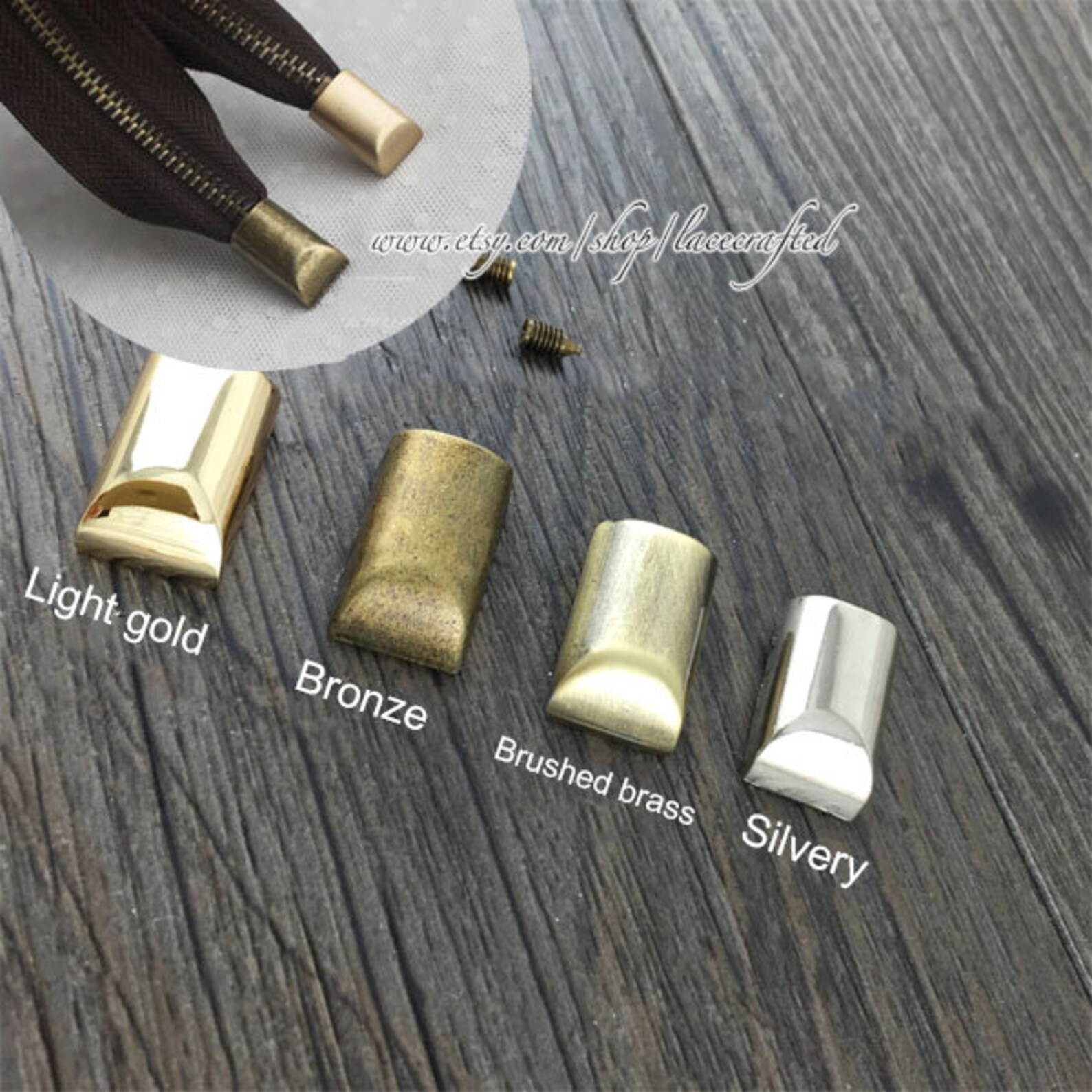 10pcs Metal Zipper Head Zipper Tail Clasp With Screwthe Tail | Etsy